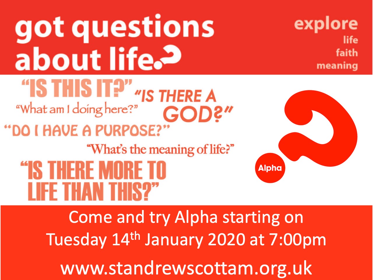 Alpha Course Flyer – St Andrew's, Cottam, & St Mary's, Lea Town